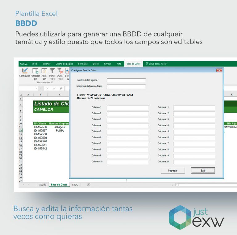 Plantilla Premium para crear Bases de Datos fácilmente en Excel