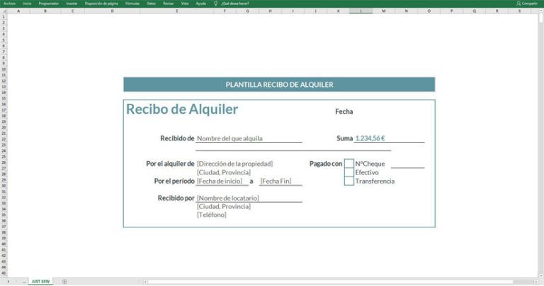 Plantilla GRATUITA de Recibos de alquiler en Excel 👇